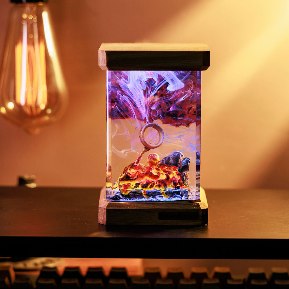 Gollum's Fate Resin Lamp - Mount Doom Lord of the Rings Decor ...